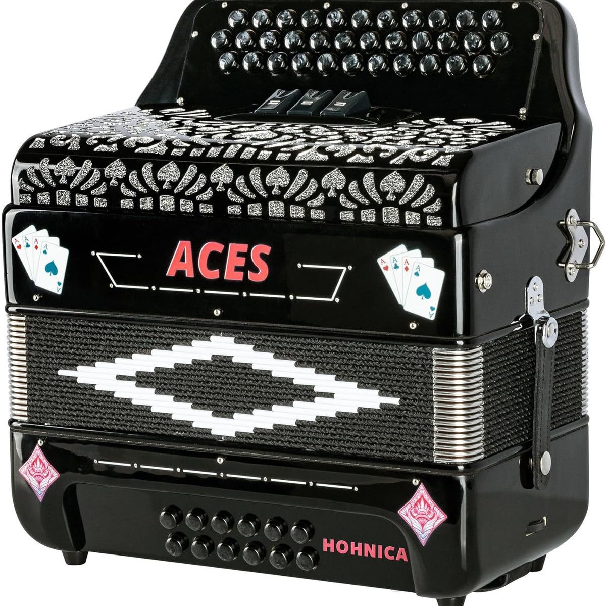 Hohner Hohnica Aces II 3-Register Accordion Black G/C/F – Skip's Music